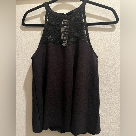 Amisu | Tops | Amisu Black Lace Halter Tank | Poshmark